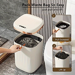 DEKMILE Modern Design Touchless Trash Can with Soft-Close Lid for Kitchen Bathroom Office Bedroom Motion Sensor Smart Plastic Food Waste Bin Grey 6.3 Gallon