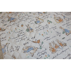 Pre Quilted Diamond Cotton Fabric by The Yard Single Face 44" Wide, Making for Padded Jacket, Interlinings Fabric (Peter Rabbit)