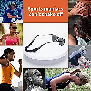 Maitsol Glasses Strap 3 Pcs, Adjustable Eyeglasses Strap for Men Women and Kids, No Tail Sunglasses Strap, Eye Glasses Holder Around Neck, Sports Glasses Strap Glasses Lanyard - Black