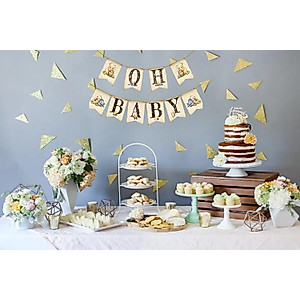 Classic Winnie Oh Baby Banner for Baby Shower Decorations Pooh First Birthday Supplies Bear Banners