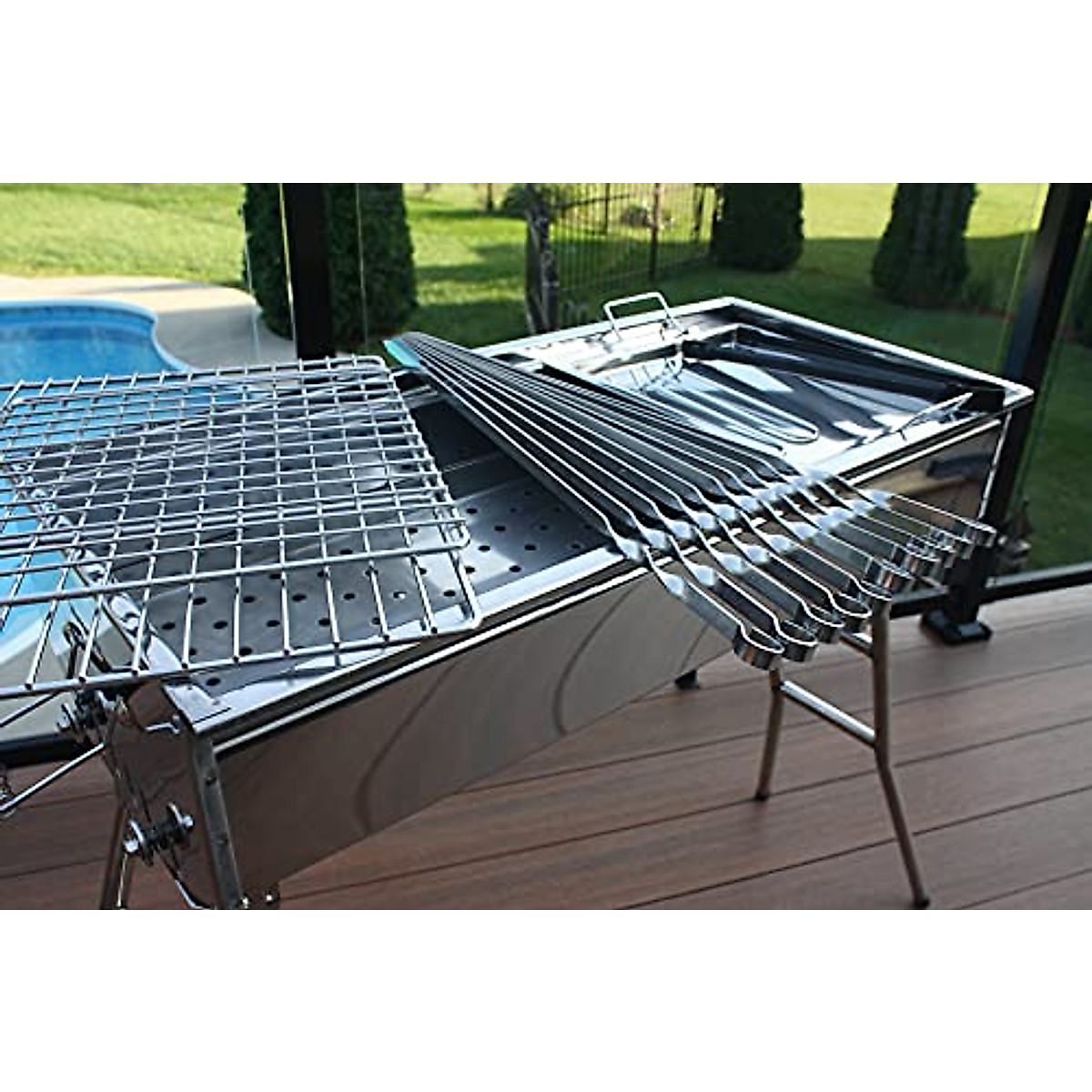 Stainless Steel Charcoal Grill Kebab BBQ Portable Mangal