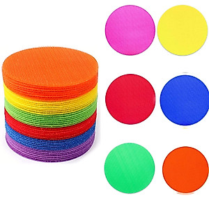 RIENER 60 Pieces Carpet Spots Markers Floor Dots Carpet Circles Carpet Markers for Classroom Decoration Elementary School Teacher Supplies, 6 Colors