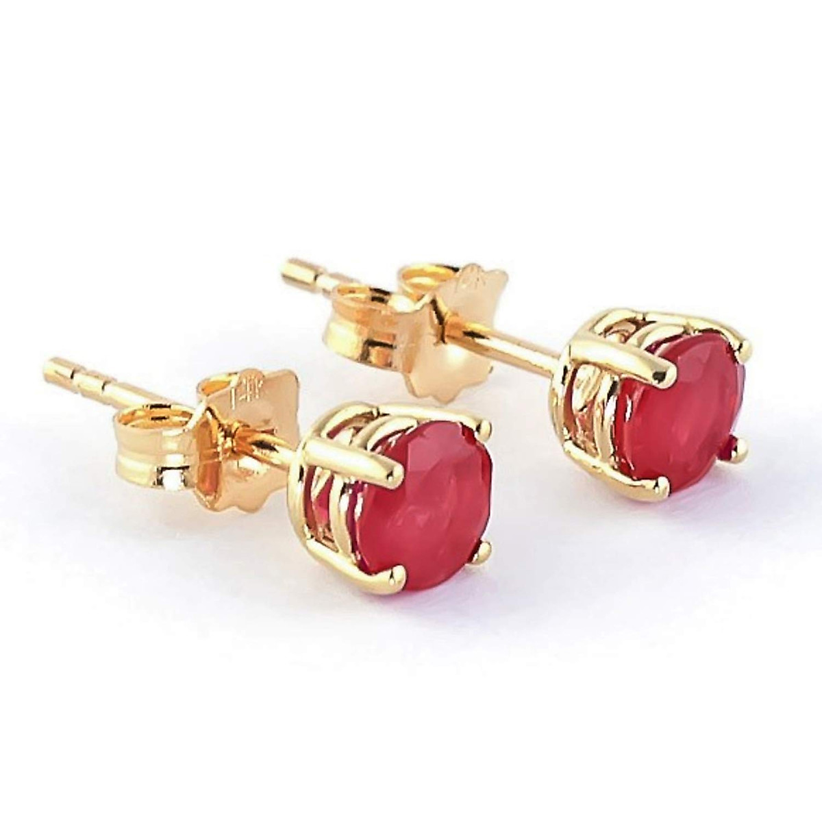 Galaxy Gold GG 14k Solid Gold Fiercely We Believed 1.3 ctw Ruby Earrings