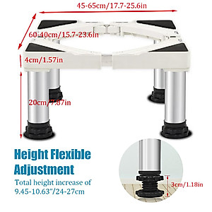 SSEHCWAN Washer and Dryer Stands, Washing Machine Stand Base Adjustable Appliance Base Max Load 770LB/350KG Pedestal for Washing Machine Dryers Refrigerator, Increase 9.4-10.6inch 24-27cm Height