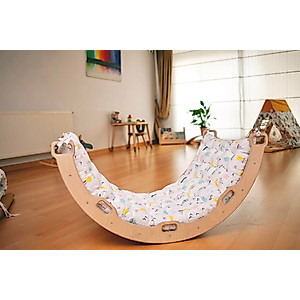 Kidodido Cushion for Climbing Arch | Pillow for Montessori Rocker | Montessori Rocker Cushion Set | Climbing Arch Pillow | Premium Quality Climbing Set Cushion (Flamingo)