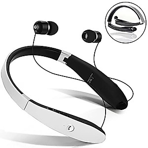 Wireless Earbud Bluetooth-compatible5.0 Neckband Sports Music Earphone Intelligent Noise Reduction Mega Bass SX-991 Fashionable Universal White