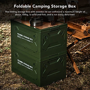 YYQTGG Folding Storage Box, Fashionable Pull Ring 50L Large Capacity Camping Storage Box Strong Bearing Capacity with Wheels for Car(OD Green)