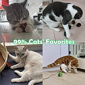 PETFAVORITES Mylar Crinkle Balls Cat Toys Interactive Crinkle Cat Toy Balls Independent Pet Kitten Cat Toys for Fat Cats Kittens Exercise, Soft and 2 Inch (24 Pack)