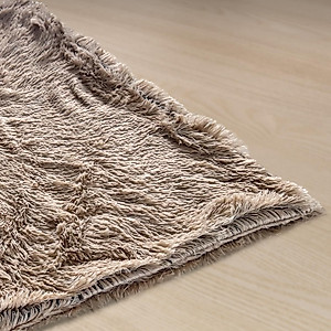 PJYuCien Fluffy Fleece Calming Pet Throw Blanket, Super Soft and Warm for Indoor Cats and Dogs, Large 30 * 40", Machine Washable, Grey Puppy Blanket (Brown)