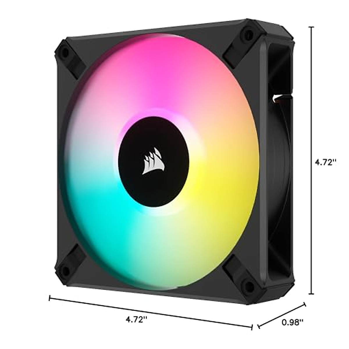Corsair iCUE AF120 RGB Elite 120mm PWM Fan - Eight RGB LEDs - AirGuide Technology - Fluid Dynamic Bearing - Zero RPM Fan Mode - CORSAIR iCUE Software Compatible - Black For Desktop