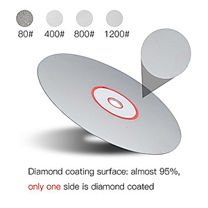 awliye 4Pcs Diamond Grinding Disc, 6" x 1/2" Arbor Grinder Disc Sanding Discs, Flat Lap Wheel Diamond Polishing Disc Set 80/400/800/1200 Grit Lapping Grinding Tools for Gemstone Glass Rock Ceramics