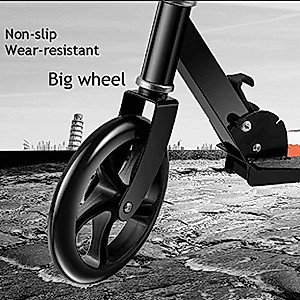 ygqtbc Children Scooter -Scooter for Kids Wheel Kick Scooter for Toddler Girls & Boys, Lean to Steer, 4 Adjustable Height, Light Up Wheels for (Color : Black)