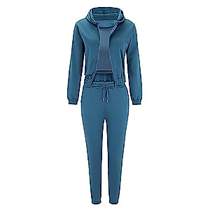 matching sets women sexy pajama set for women sweatsuit workout set denim vest with hood plus size clothes for women trendy fall christmas tops shorts jumpsuits crewneck pullover tops and long pants