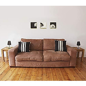 Simple Designs LT2013-BLK-2PK Sand Nickel Mini Basic Table Lamp with Fabric Shade 2 Pack Set, Black , 2 Count