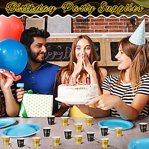 Ziliny 100 Pcs 50th Birthday Plastic Shot Glasses 2 oz Disposable Cups Bulk for Women Men Anniversary Wedding Party Decorations Favors