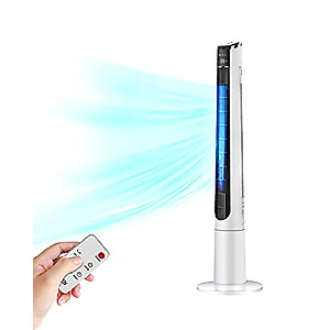 VEOHAUT Tower Fan for Bedroom- 48'' Oscillating Fan with Remote, Cooling, Quiet, Large LED Display, 12-Hour Timer, Electric White Standing Bladeless Fan for Whole House, Home, Office, Living Room