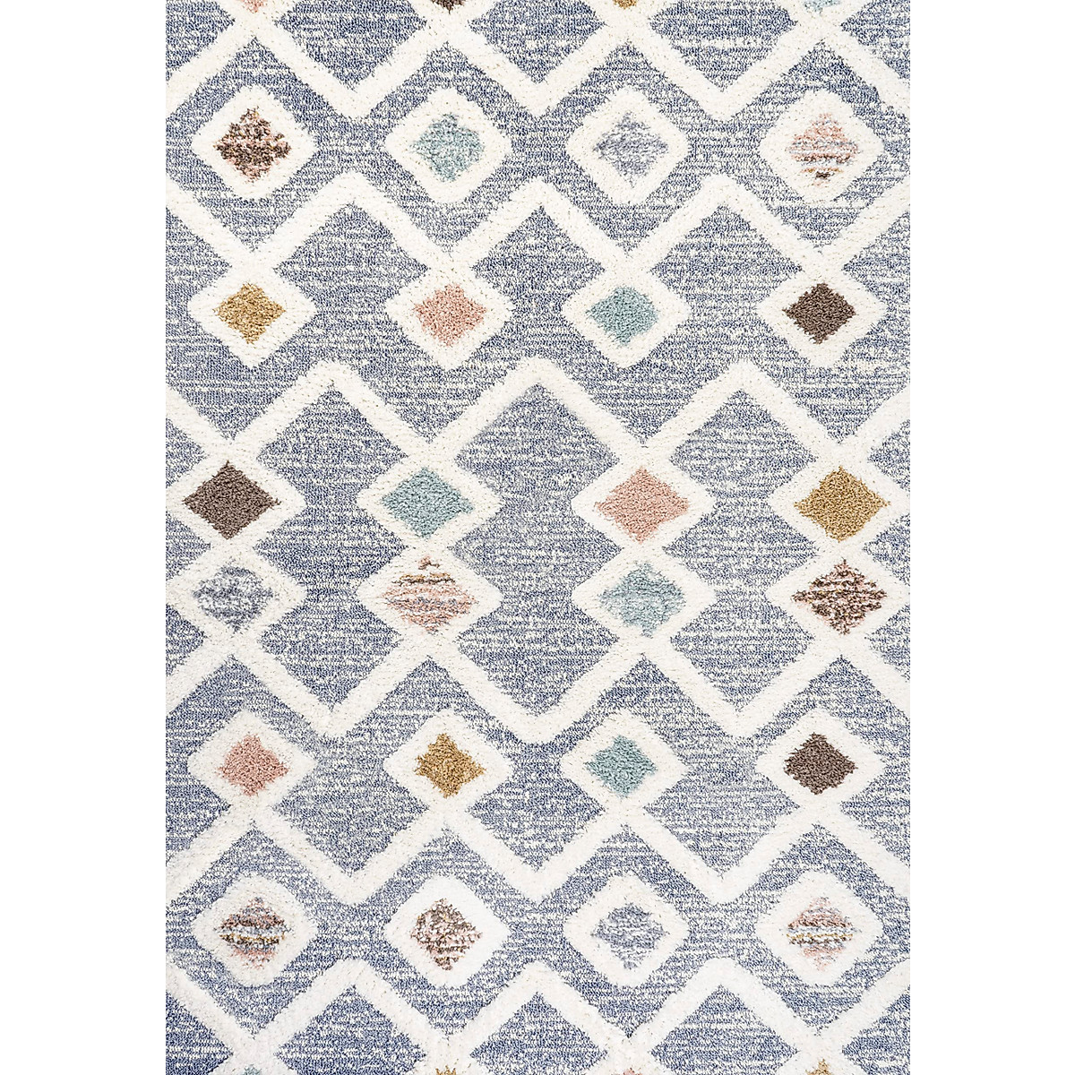 JONATHAN Y SNT104A-5 Monique Trellis High-Low Indoor Area -Rug, Modern, Contemporary, Bohemian Easy -Cleaning,Bedroom,Kitchen,Living Room,Non Shedding, Multi/Gray, 5 X 8