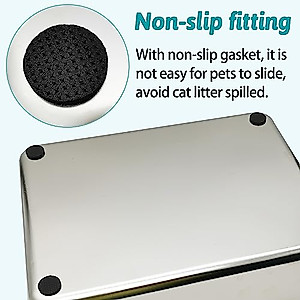 Hamiledyi Stainless Steel Cat Litter Box 3PCS, 17.7" X 13.8" X 5.9" Pet Metal Litter Box, Easy to Clean, No Odor Small Pet Toilet for Cat Kitties Rabbits Hedgehog (3PCS, 17.7" X 13.8" X 5.9")