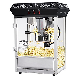 Great Northern Popcorn Black 8 oz. Ounce Foundation Movie Theater Style Popcorn Machine Top
