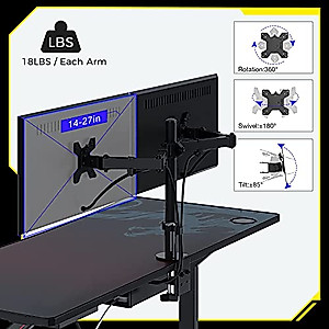 SEVEN WARRIOR Gaming Desk 60INCH with Dual Monitor Mount, Carbon Fiber Surface Gamer Desk with Full Desk Mouse Pad, Ergonomic Y Shaped Gamer Table with Outlet Organizer, Gaming Rack