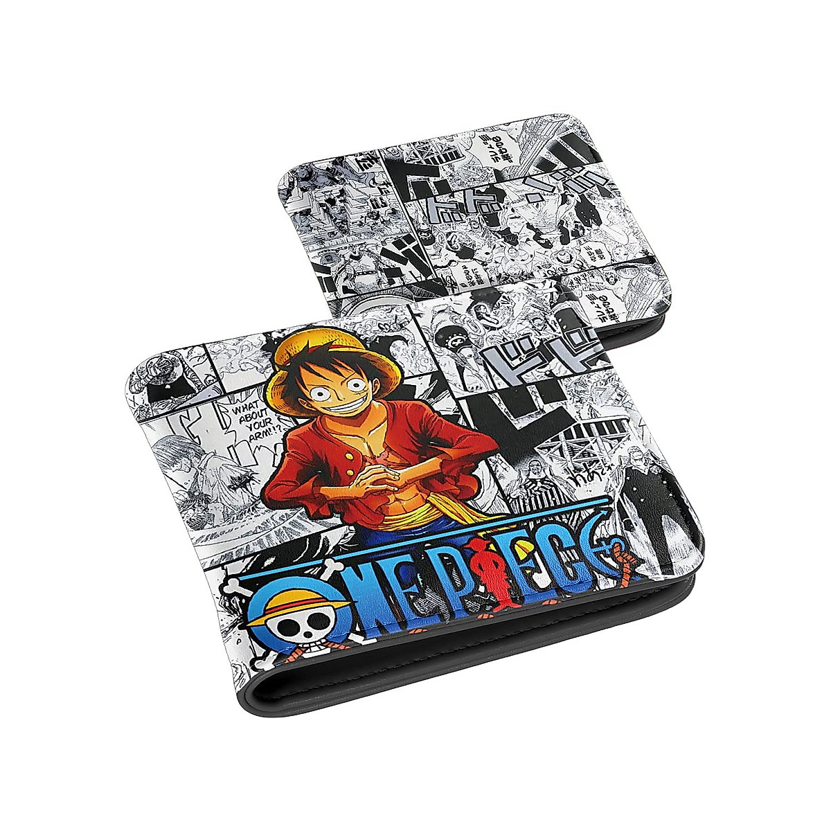 Toyuma Leather Minimalist Wallet, Cartoon Pattern, Bifold, Light, Slim, Red Boy, 4 Credit Card Slots, Coin Purses for Kids, Teens, Unisex