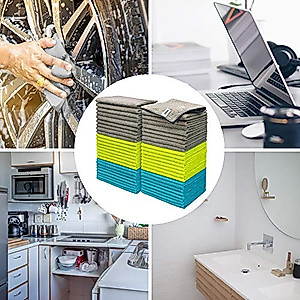 FIXSMITH Microfiber Cleaning Cloth - Pack of 50, Multi-Functional Cleaning Towels, Size: 12 x 16 in, Highly Absorbent Cleaning Rags, Lint-Free, Streak-Free Cleaning Cloths for Car Kitchen Home Office