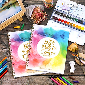 Appointment Book 2022-2023 - 2022-2023 Daily Hourly Planner, 8" x 10", July. 2022 - June. 2023, with 30-Minute Interval + Thick Paper + Round Corner + Twin-Wire Binding - Watercolor Ink