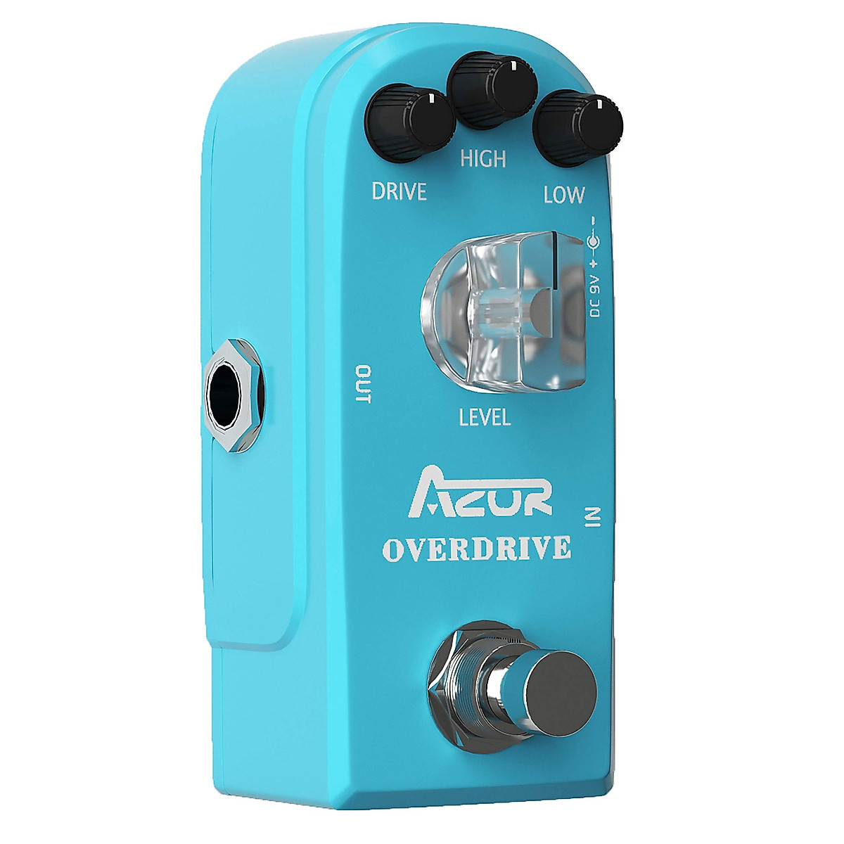 AZOR Pedal Power Adapter with Overdrive Guitar Effect Pedal, Classical Pedal with True Bypass Blue AP-308