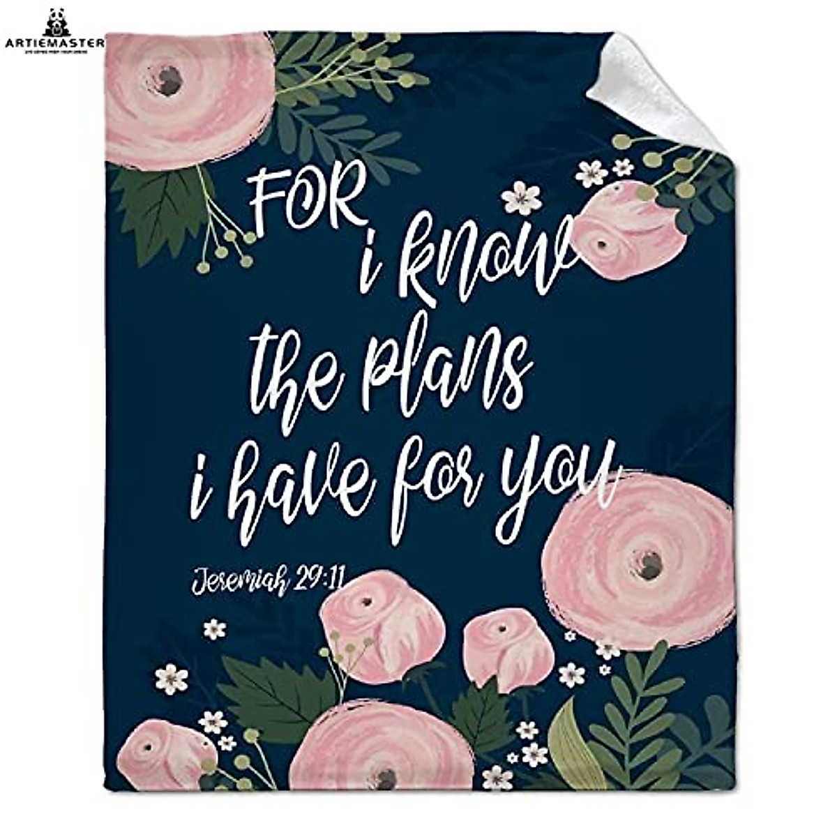 ARTIEMASTER Hope Faith Prayer Bible-Jeremiah 29:11 Flannel Blanket Throw Cozy Soft Quilt Fit Office Dormitory Home Farmhouse Travel for Adult 60 X 80 Inch for Adult