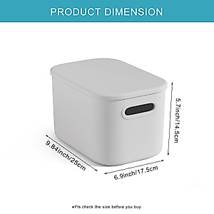 BOBIBOSS 8 Pack White Stackable Storage Bins with Lids for Shelves, Plastic Storage Containers with Lids for Organizing, Storage Boxes with Handle, White Storage Bins for Classroom, Craft, Snacks