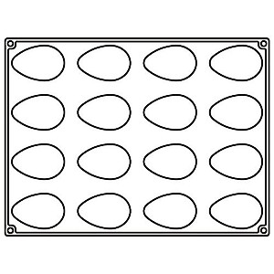 Pavoni PX4369 Pavoflex Silicone Baking Mold Freezing Mould, "Mono Quenelle"