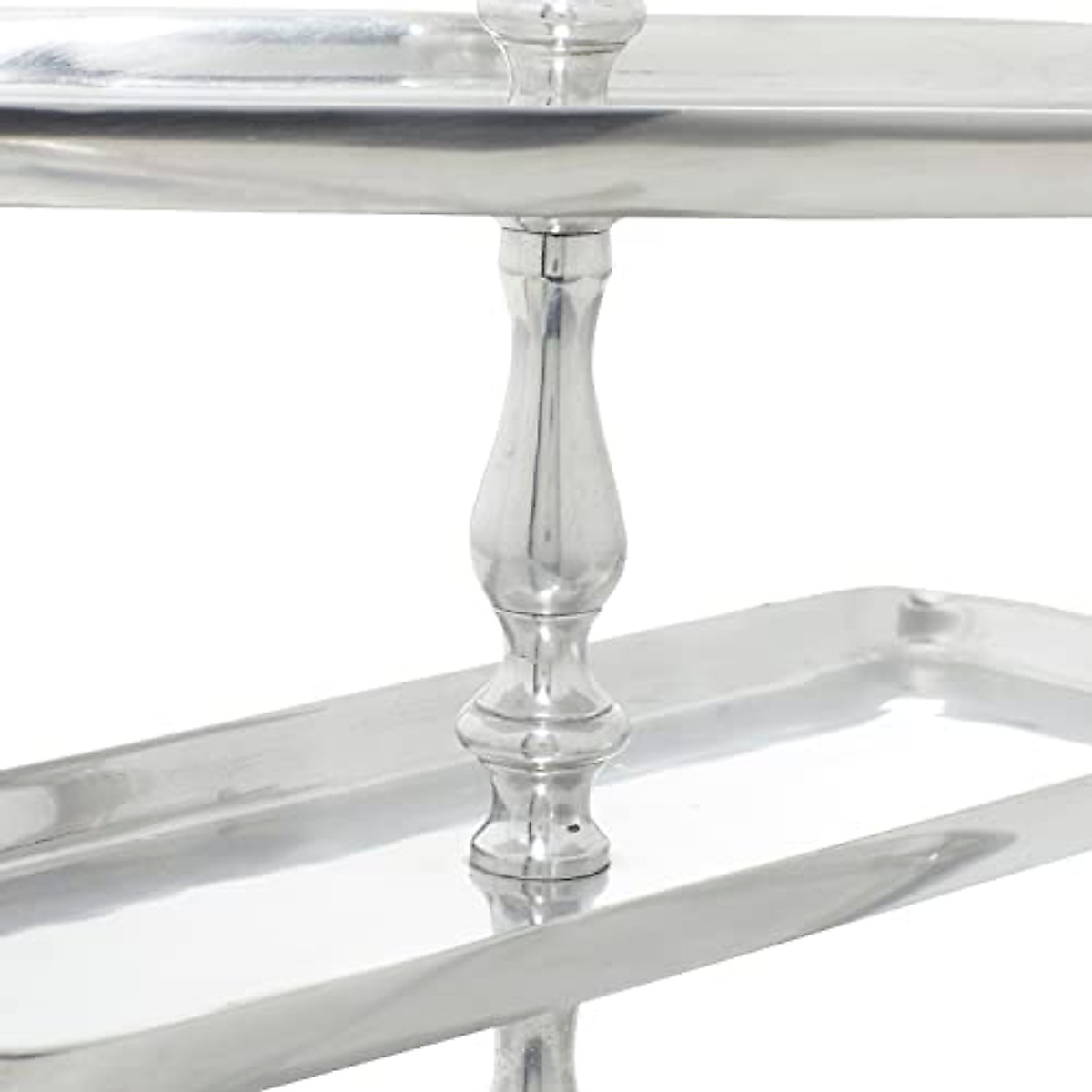 The Novogratz Aluminum 3 Level Tiered Server, 18" x 6" x 19", Silver