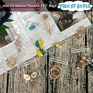 LingLingo Earring Organizer Case Travel Jewelry Organizer Transparent Jewelry Storage Book for Necklace Bracelet Ring Holder with Small Clear Zippered Pouch