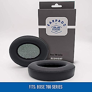 Earpadz Replacement for Bose 700 Active Noise Canceling Headphones Ear Pads, Protein Leather Headphone Cushions (Midnight, Black, 1 Pair)