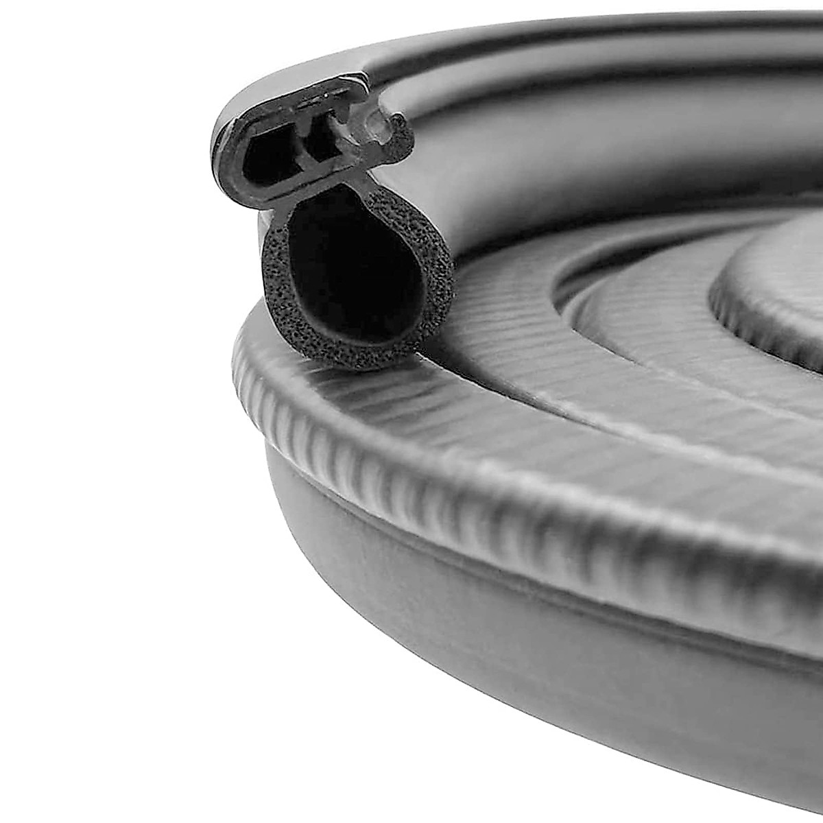 Automotive Weather Stripping 25Ft Car Door Rubber Seal Strip with Side Bulb Rubber Edge Trim for Cars Campers Trucks Boats RVs