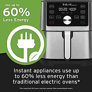 Instant Vortex Plus Air Fryer Oven, 6 Quart, From the Makers of Instant Pot, 6-in-1, Broil, Roast, Dehydrate, Bake, Non-stick and Dishwasher-Safe Basket, App With Over 100 Recipes, Stainless Steel