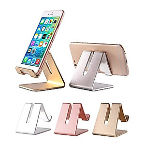 ROMIRUS Cell Phone Stand, Aluminum Metal Cell Phone Holder Phone Stand for iPhone 13 Pro Max/13 Pro/13/13 Mini/12, iPad Mini and Other 4-8" Android Smartphones