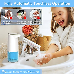 Higoney Automatic Foaming Soap Dispenser, 16.9oz/500ML Touchless Hand Soap Dispenser& Dish Soap Dispenser,2 Gear Foaming Adjustable, USB Rechargeable, for Bathroom, Kitchen, Office, Hotel