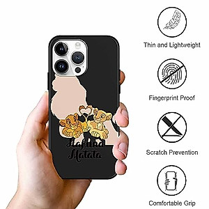 FGIAZDU 2 Pack Lion Cartoon Black Cases for iPhone 14 Pro Max Case 6.7",Soft TPU Cute Anime Pattern Cover for Girls Kids Boys,Animal Movie Character Shockproof Protective Funda for iPhone 14 Pro Max