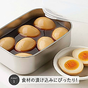 Shimomura Kihan 38871 Tsubame Sanjo Bat Storage Container with Lid, Deep Type, Set of 2, Stainless Steel, Square, 22.0 fl oz (650 ml), Made in Japan