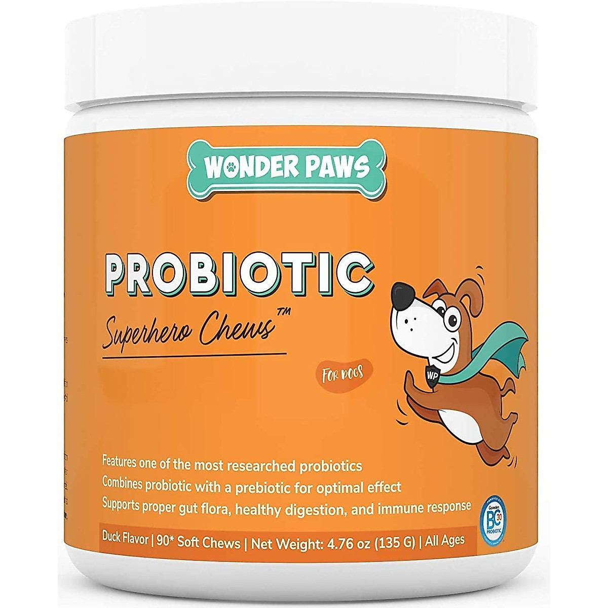 WONDER PAWS Probiotic Superhero Chews Plus Heart + Vitality Chews - for Dog’s Gut Health, Digestion, Immune Support, Heart Health & Circulation - Probiotic 90 Chews - Heart + Vitality 90 Chews