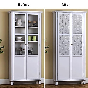 LEMON CLOUD Decorative Window Film Static Frosted Privacy Film Glass Cling Non Adhesive Opaque Film Anti-UV for Kitchen Bathroom Home 17.5 x 78.7 Inches