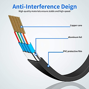 Deegotech CAT8 Cable 2Pack (30ft, Black, 1)