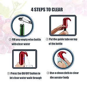 Electric Wine Aerator Portable Smart Wine Decanter and Dispenser Elegant Red with Wine Opener and Air Stopper Set