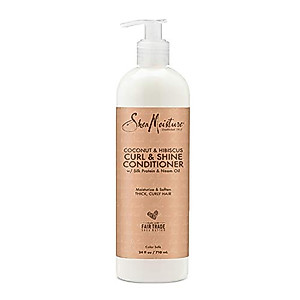 SheaMoisture Coconut and Hibiscus Conditioner for Dry Curly Hair Coconut and Hibiscus Sulfate Free Conditioner, 24 Fl Oz