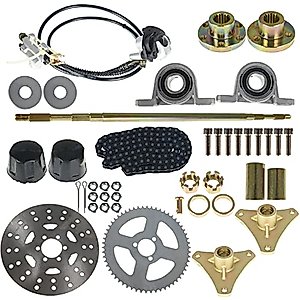labwork Rear Live Axle Kit with Brake Assembly & Chain Replacement for Drift Trike Go Kart 50cc 70cc 90cc atv quads 29 inch/740mm