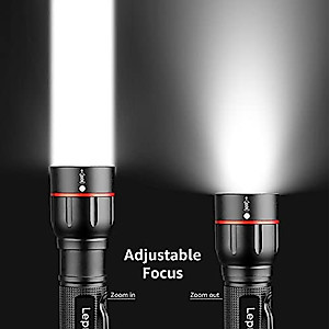 Lepro LED Flashlight with Clip, LE2050 Flashlight High Lumens, 5 Lighting Modes, Zoomable, Waterproof, Lightweight Flash Lights/Flashlights for Emergencies,Camping, Powered by AAA Battery