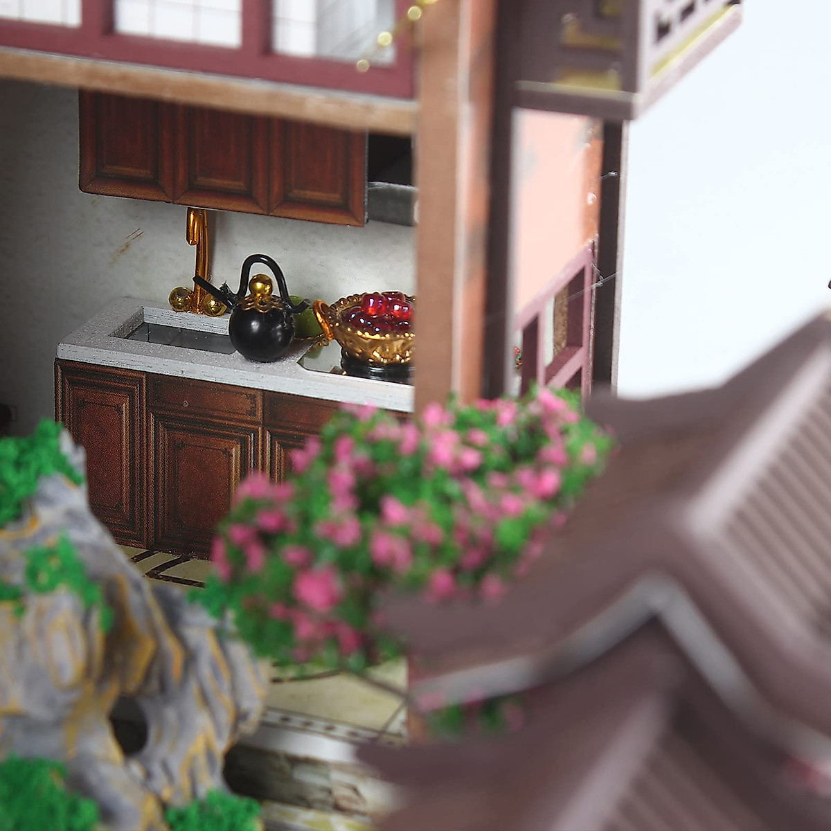 DIY Miniature Furniture Kit, Wooden Handmade Mini Ancient Town Model Building Home Craft Collection Kit, Christmas Birthday Teenagers Boys Girls Adults