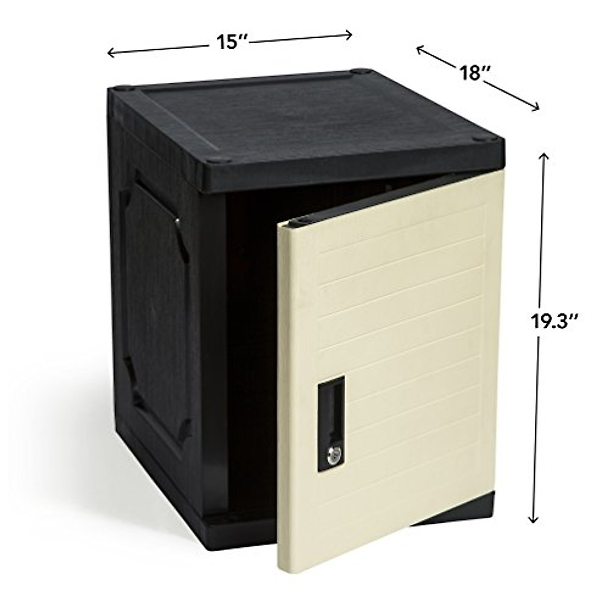 Jink Locker, Lockable Storage Cabinet 19" with Keys | Great for Kids, Home, School, Office or Outdoor | Toy Box, Footlocker, Bedside Dresser/Nightstand, Sports or Gym (White)