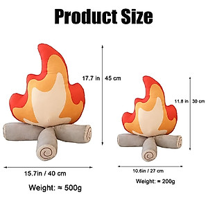 Chilifuli Funny Campfire Plush,12 in Simulation Fake Campfire Pillow, Soft Simulation Bonfire Stuffed Plushies Doll Fake Fire Firewood Plush Pillow, for Outdoor Camping Room Decor Kids Gifts (12 in)